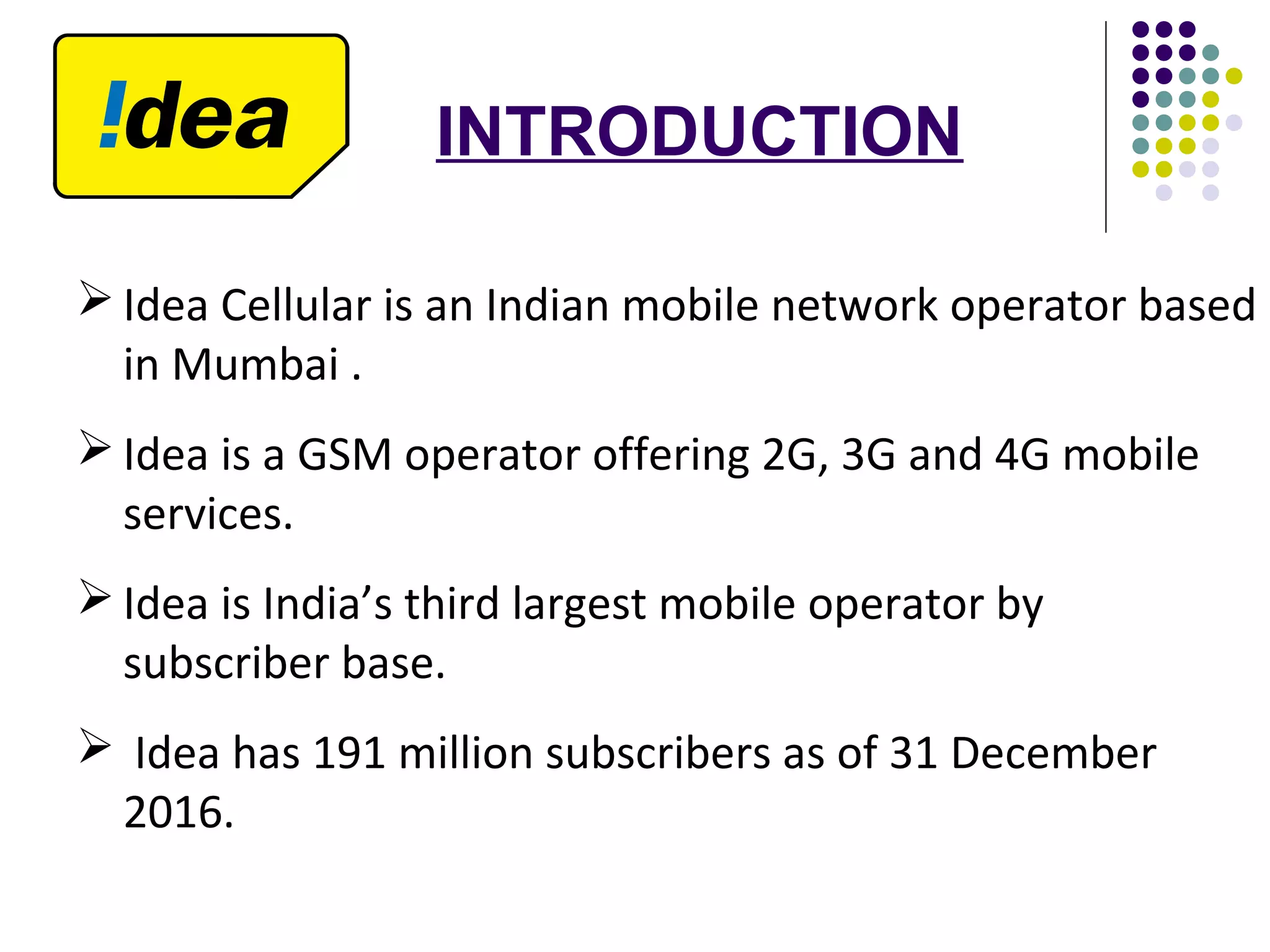 PPT on IDEA CELLULAR | PPT
