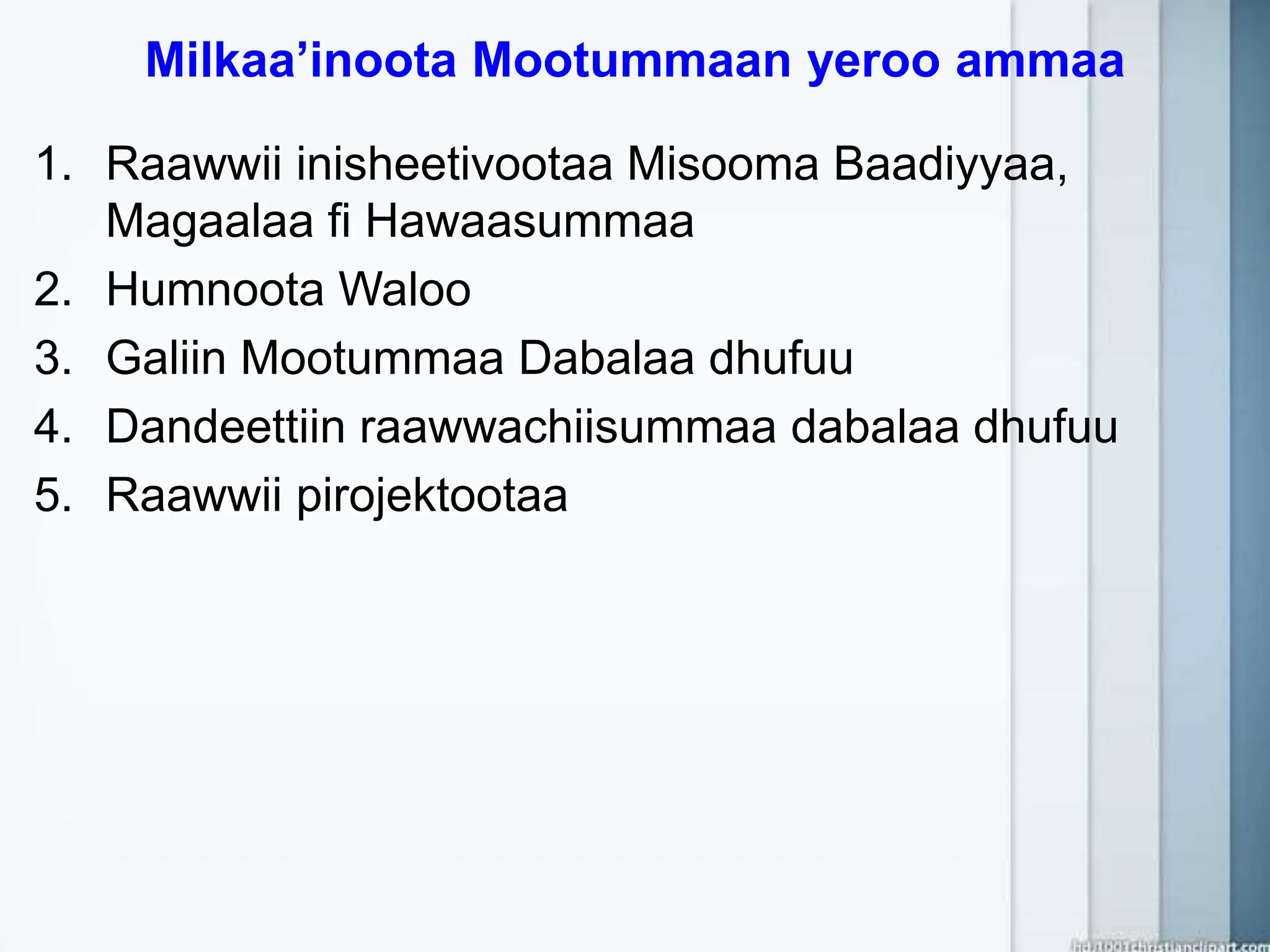 sagantaa Misooma fi Gurmaa'insa Gandoota | PPTX