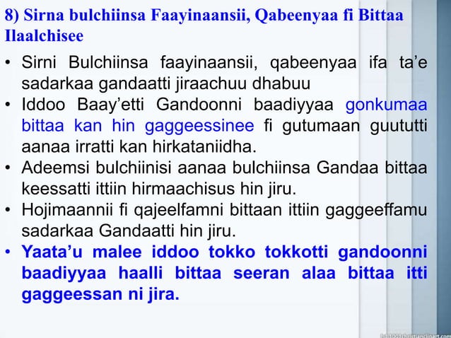 sagantaa Misooma fi Gurmaa'insa Gandoota | PPTX