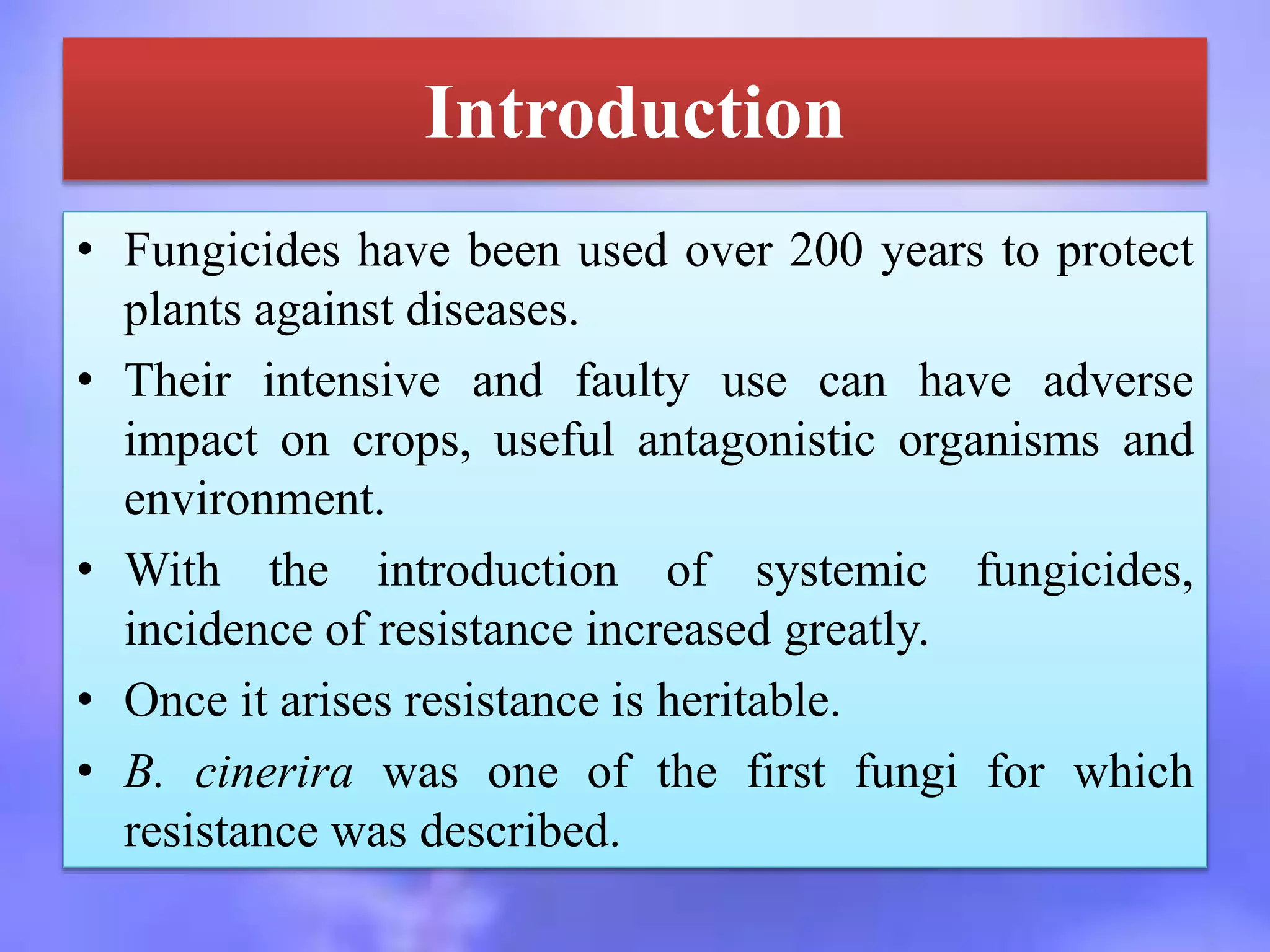 fungicide resistance and its management | PPTX