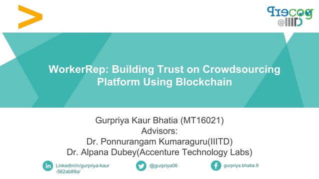 WorkerRep: Building Trust on Crowdsourcing Platform Using Blockchain | PPT