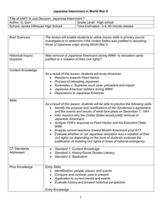 Gurr loc japanese internment 1 | PDF