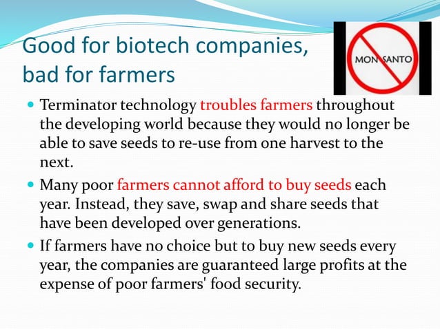 GURT (Genetic use restriction technology) | PPTX | Agriculture | Industries