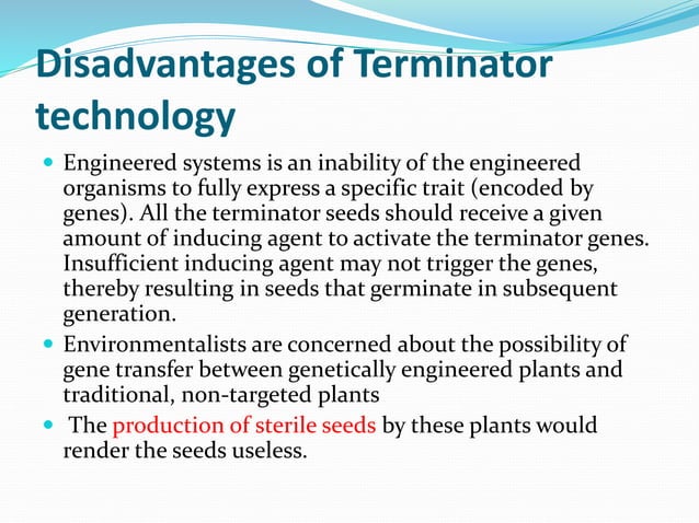 GURT (Genetic use restriction technology) | PPTX | Agriculture | Industries