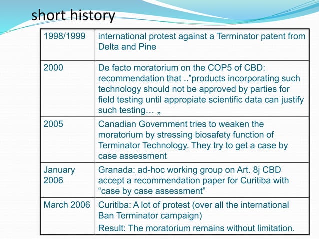 GURT (Genetic use restriction technology) | PPTX | Agriculture | Industries