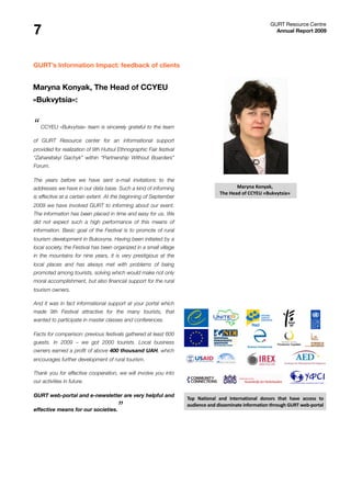 Gurt report 2009 | PDF