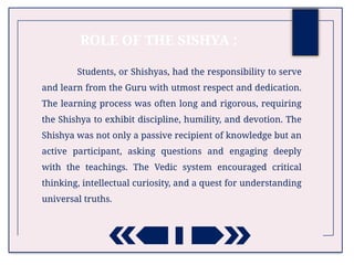 GURU- SHISHYA TRADITION IN VEDIC EDUCATION A FOUNDATION OF HOLISTIC ...