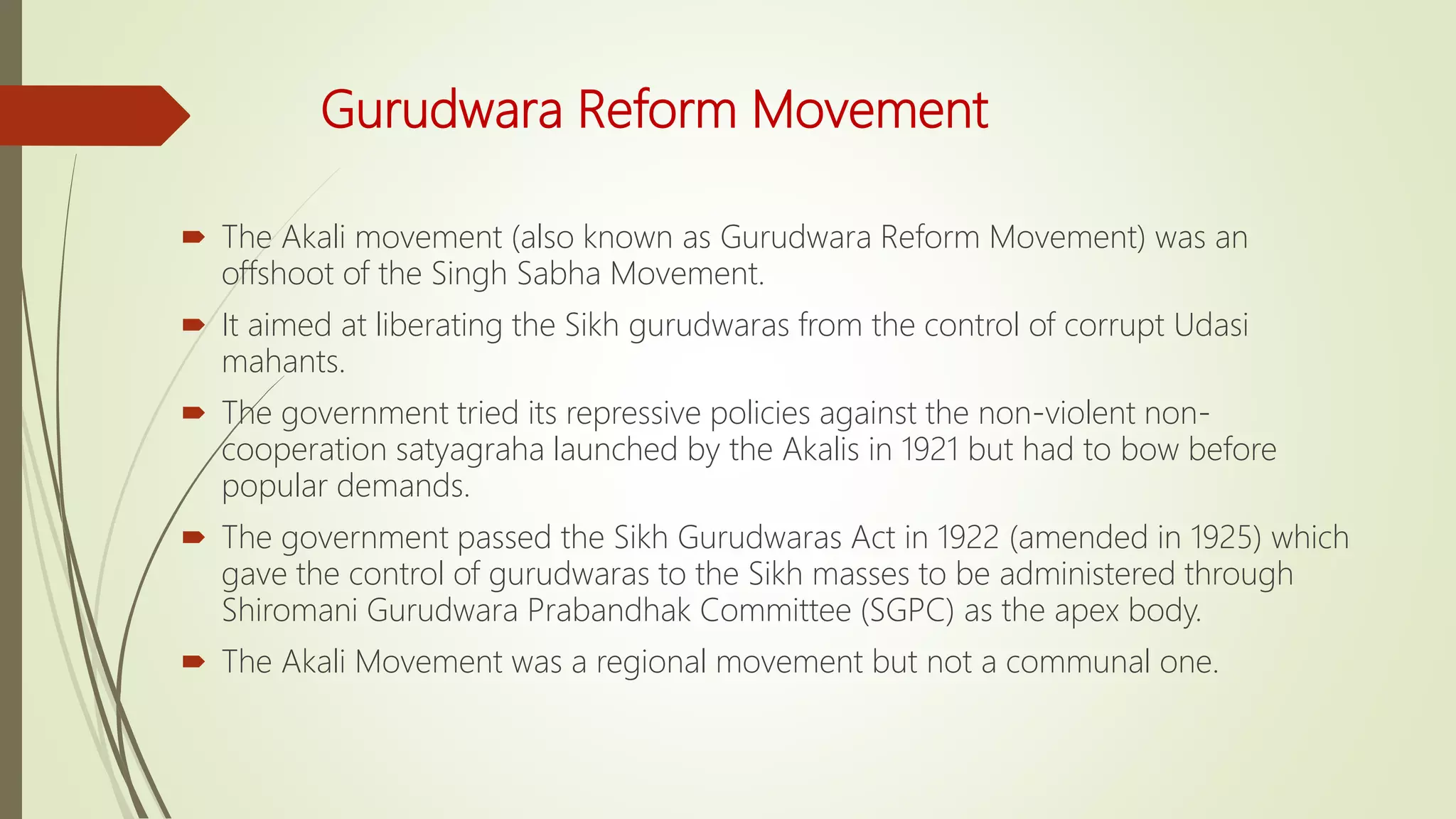 Gurudwara reform movement | PPTX