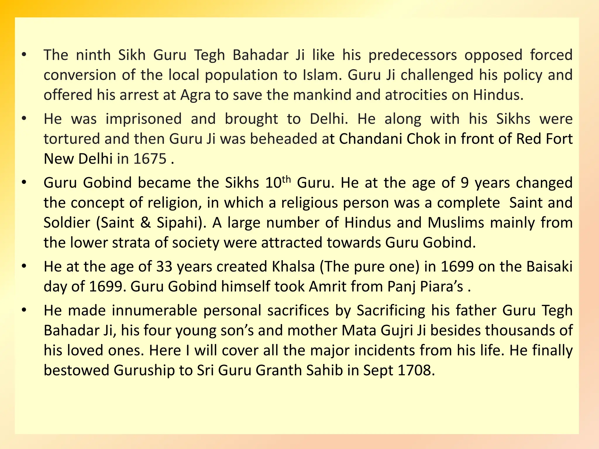 Sri Guru Gobind Singh Ji - A Saint and Soldier | PDF