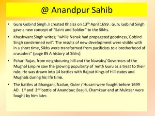 Sri Guru Gobind Singh Ji - A Saint and Soldier | PPT