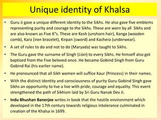 Sri Guru Gobind Singh Ji - A Saint and Soldier | PPT