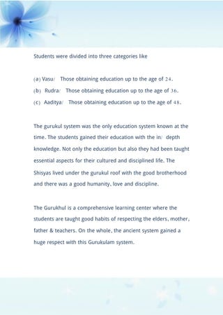 Gurukul system of education | PDF