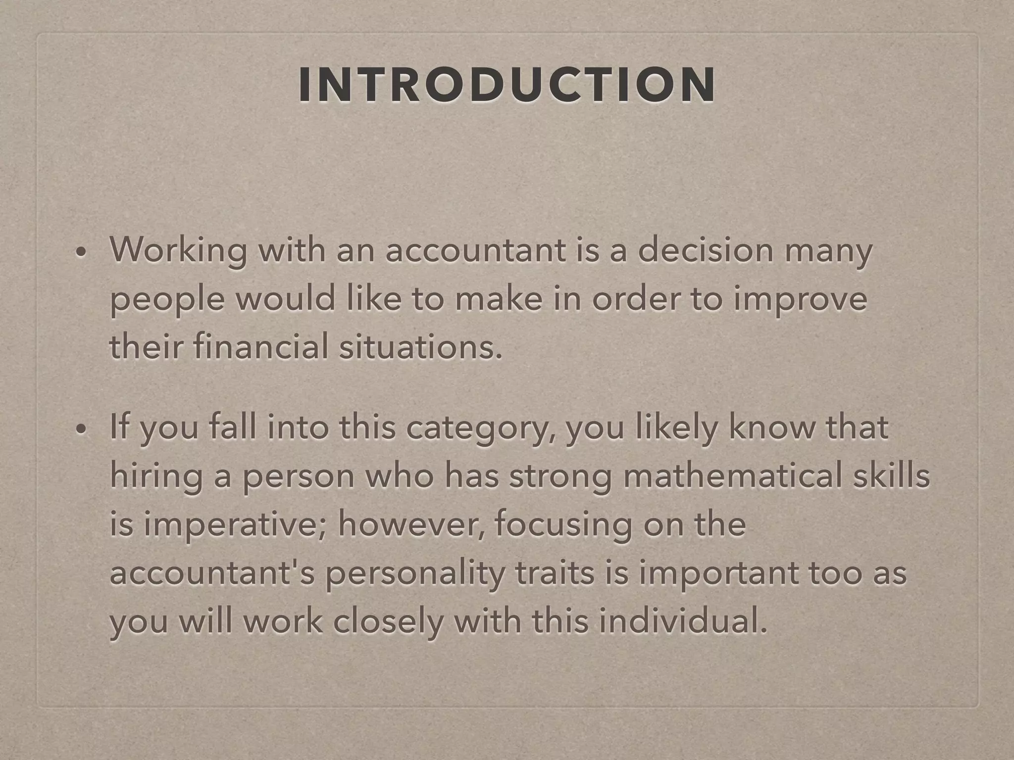 Top 5 Personality Traits of a Great Accountant | PDF