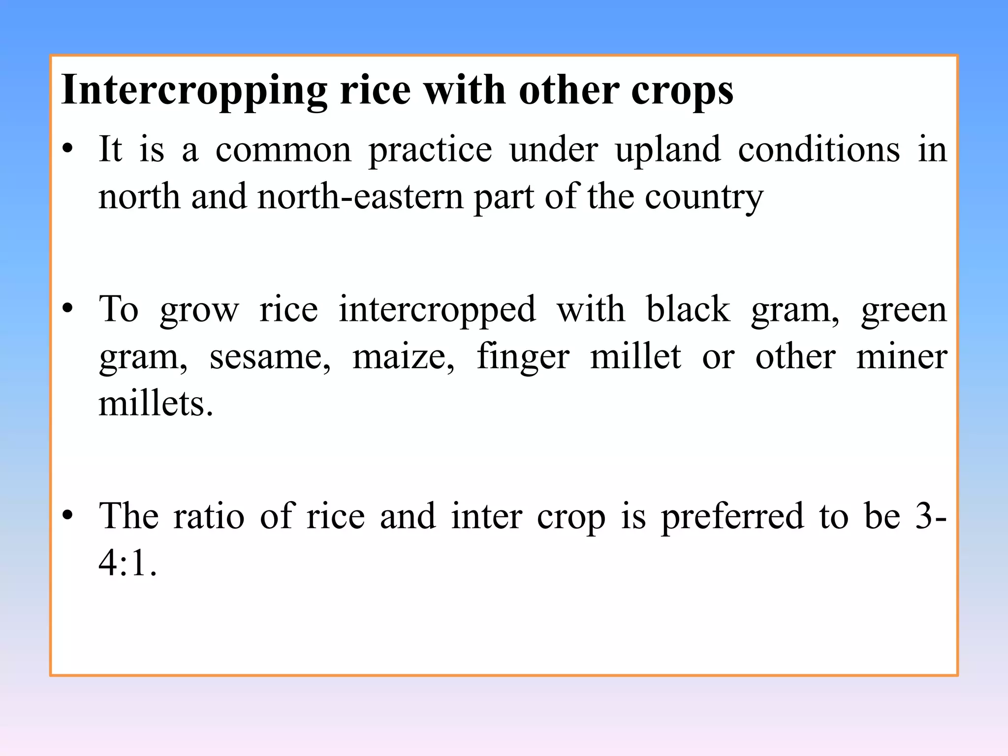 Rice based cropping system | PPTX