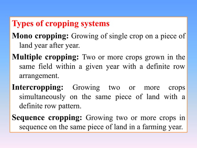 Rice based cropping system | PPTX | Agriculture | Industries
