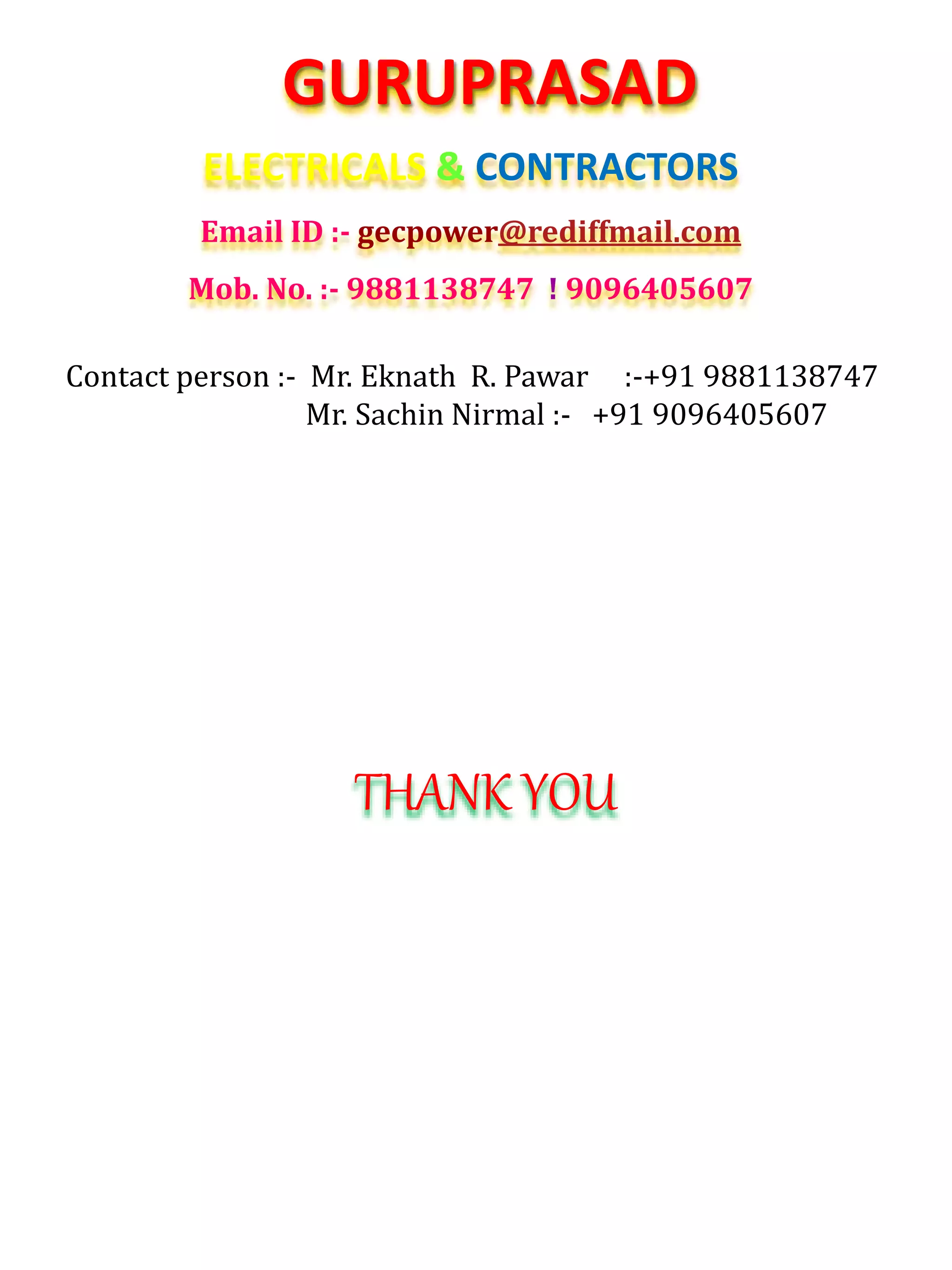 Guruprasad electricals profile 25.7.2014