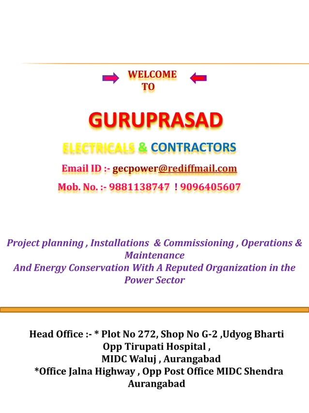 Guruprasad electricals profile 25.7.2014