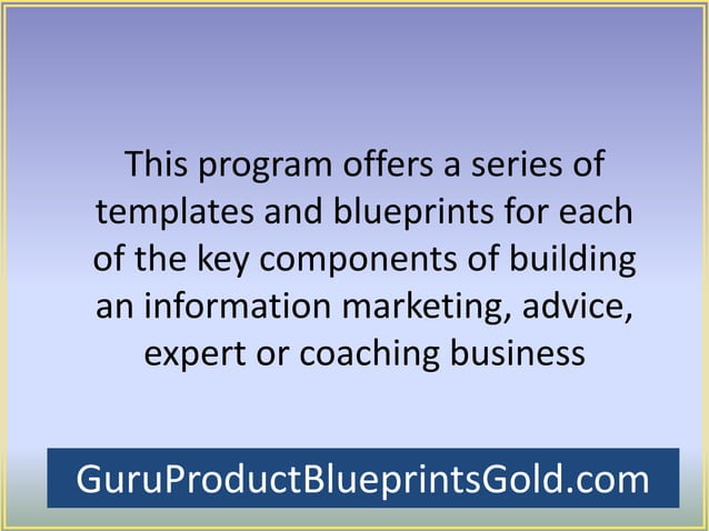 Guru product blueprint gold | PPT