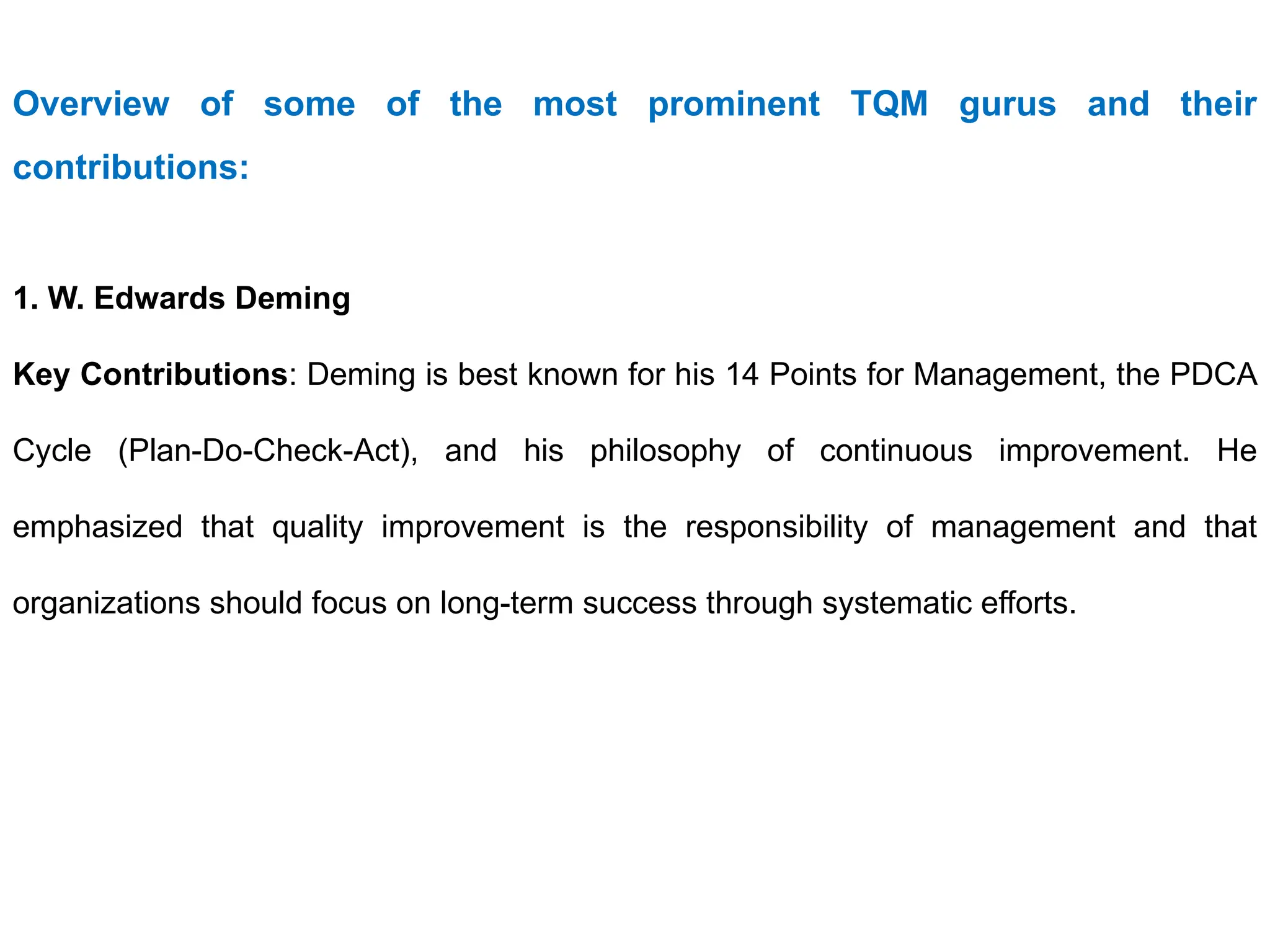 GURUS OF TQM ( Total Quality Management ) | PPTX