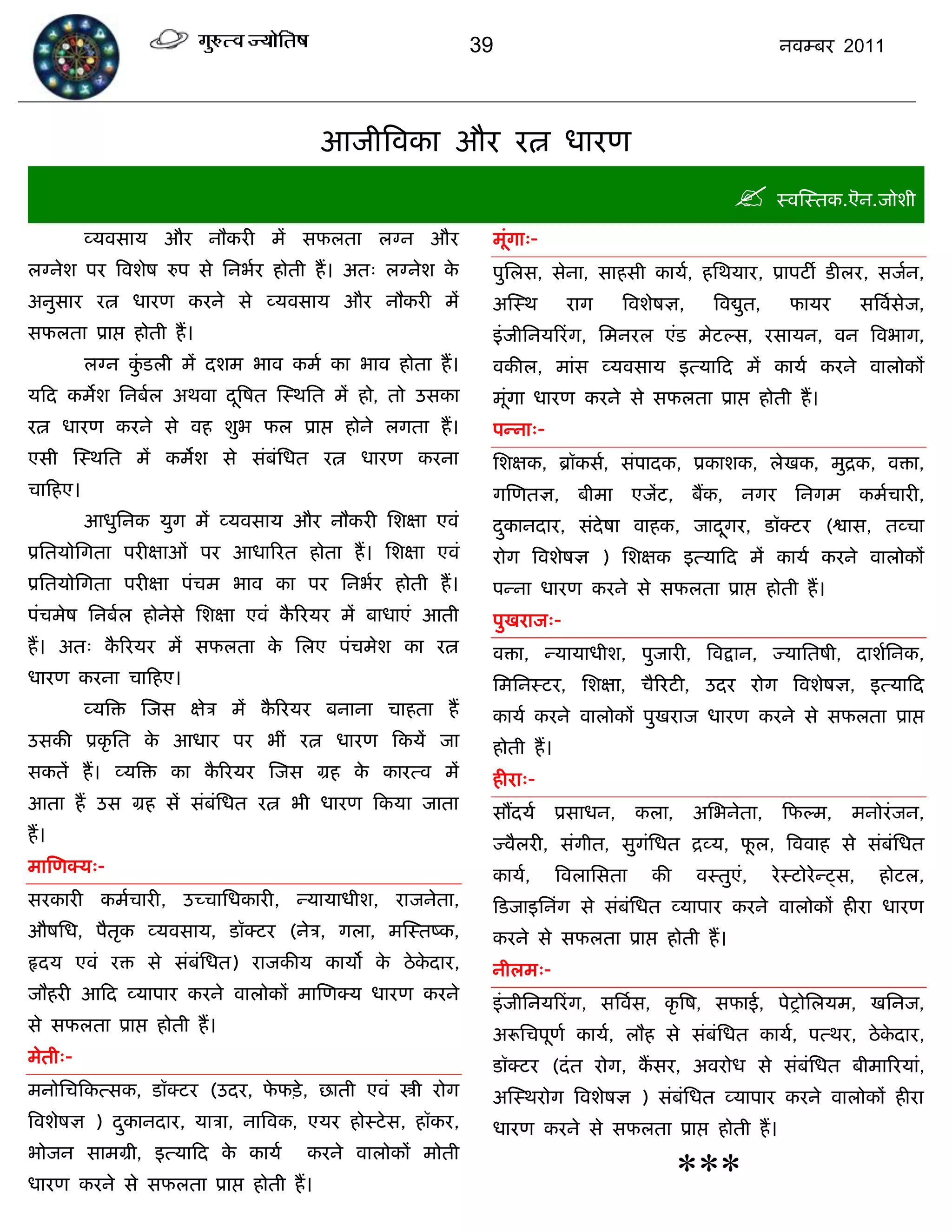 Gurutva jyotish nov 2011 | PDF