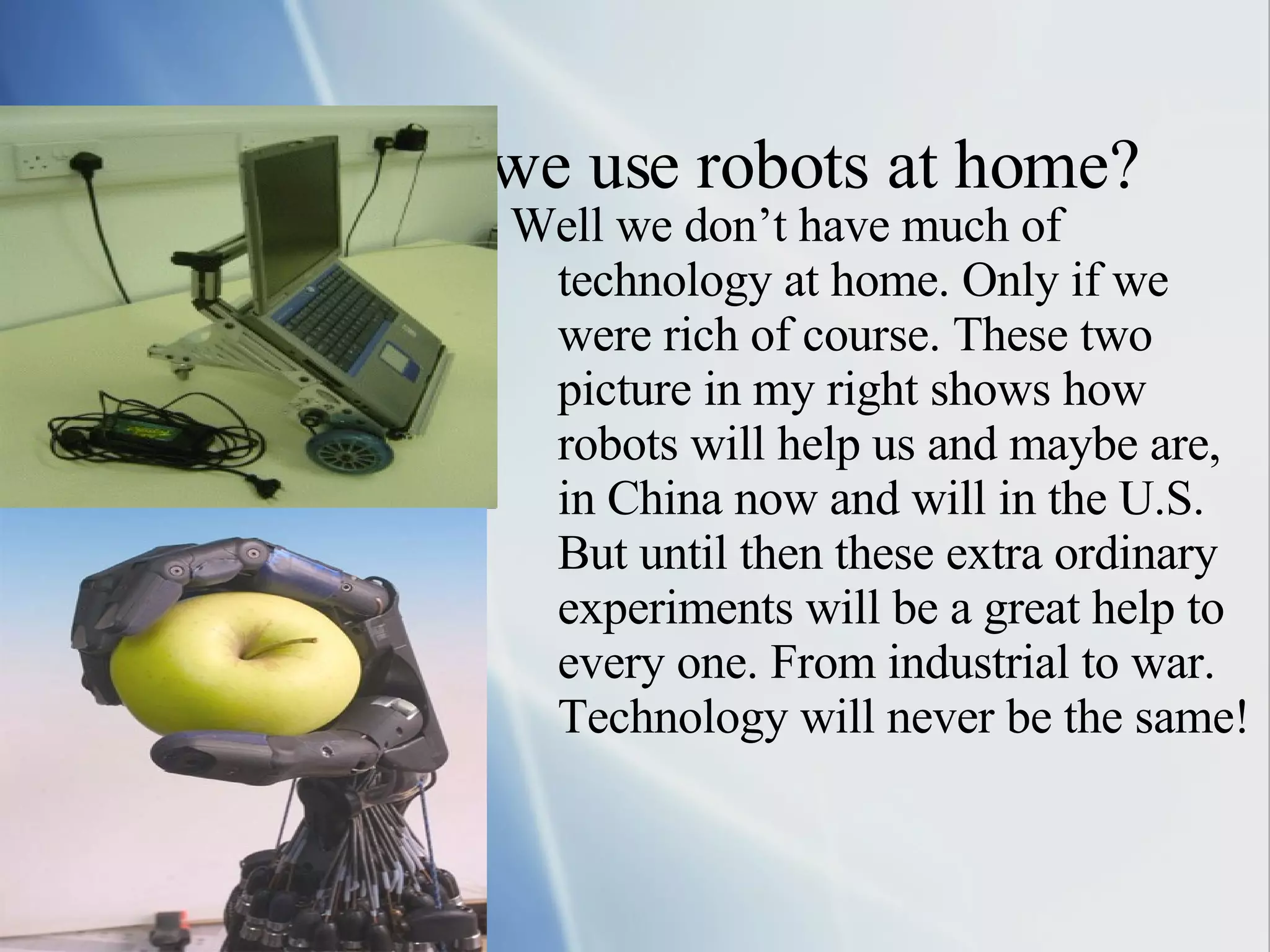 Gus Robots Project | PPT | Robotics | Technology & Computing
