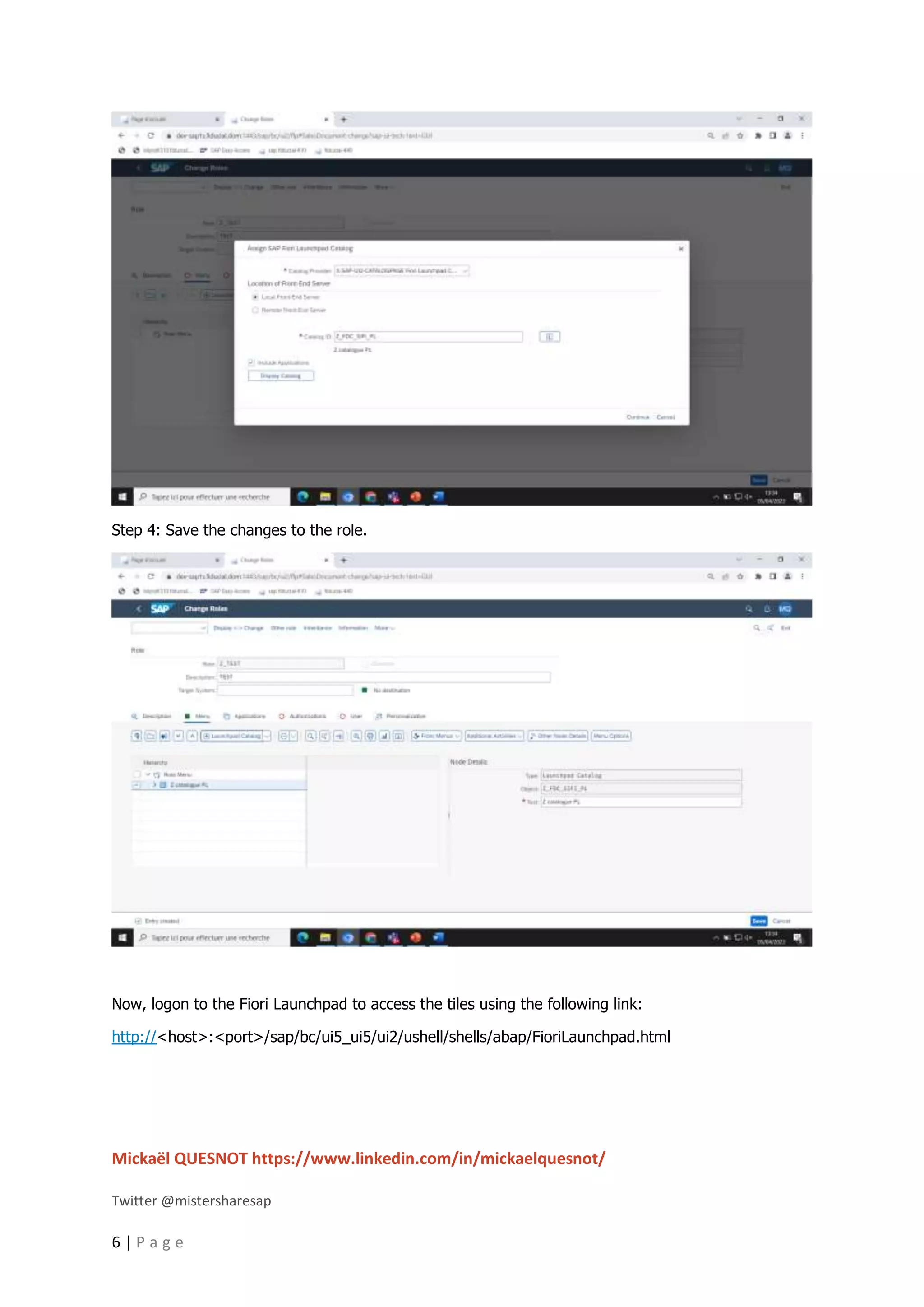 GU_SAP S4 HANA_Assign the Catalogs and Groups to the PFCG (SAP) Role.docx | Computing ...