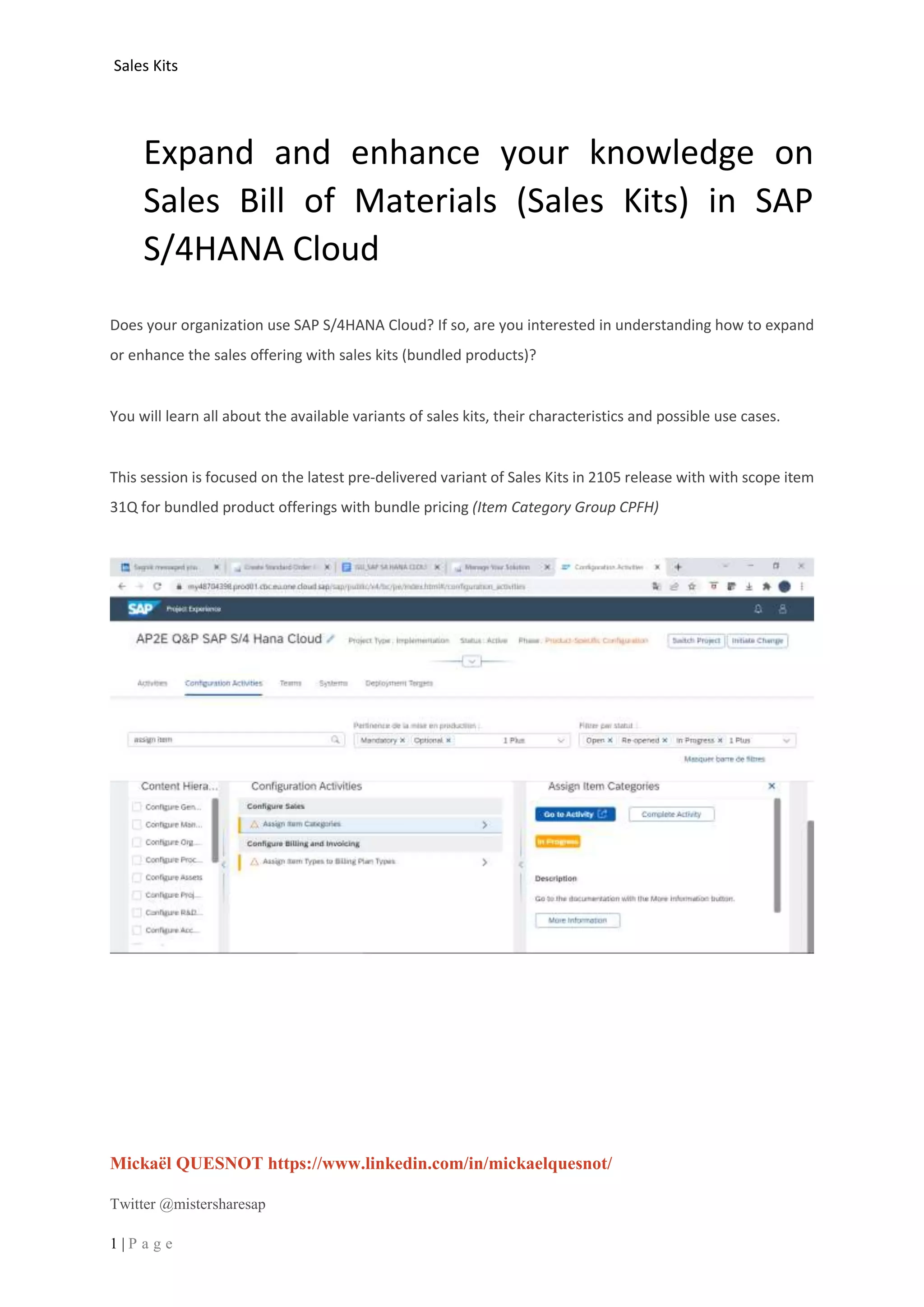 GU_SAP S4 HANA CLOUD_Expand and enhance your knowledge on Sales Bill of Materials (Sales Kits).docx