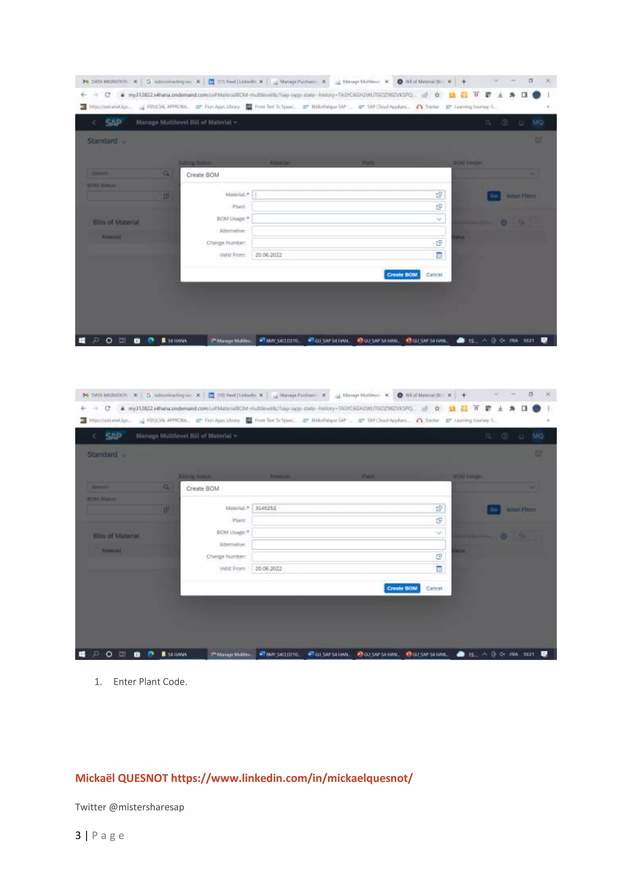 GU_SAP S4 HANA CLOUD_How to create BOM for Subcontracting.docx