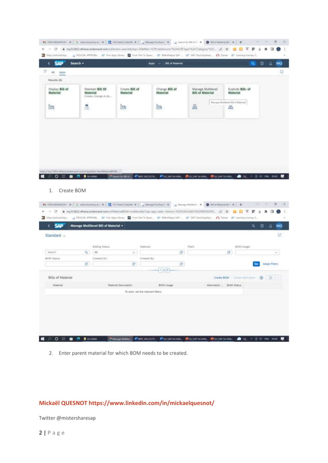 GU_SAP S4 HANA CLOUD_How to create BOM for Subcontracting.docx