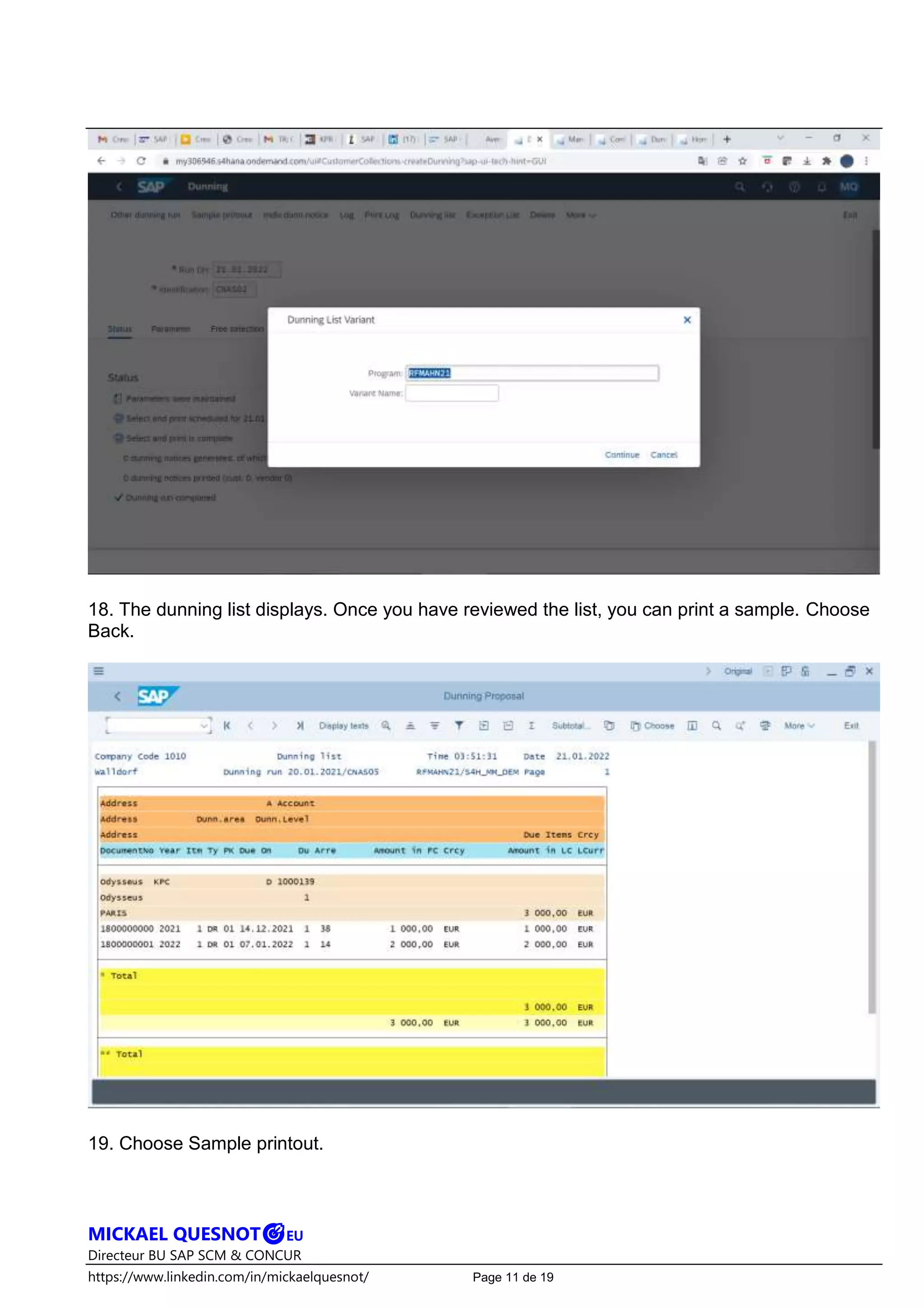 GU_SAP S4 HANA_How to perform Dunning_Create Dunning Notices (F150).docx