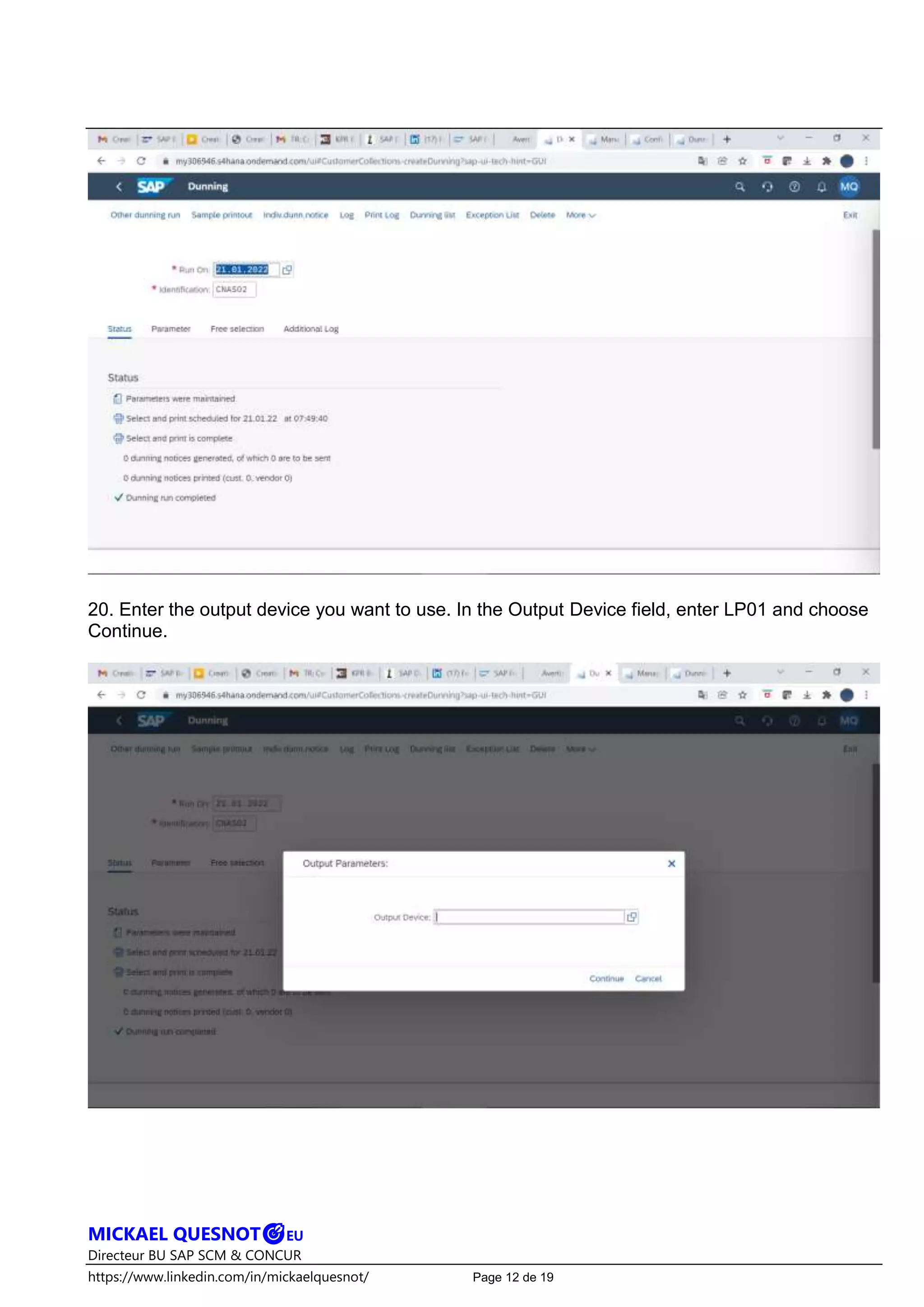 GU_SAP S4 HANA_How to perform Dunning_Create Dunning Notices (F150).docx