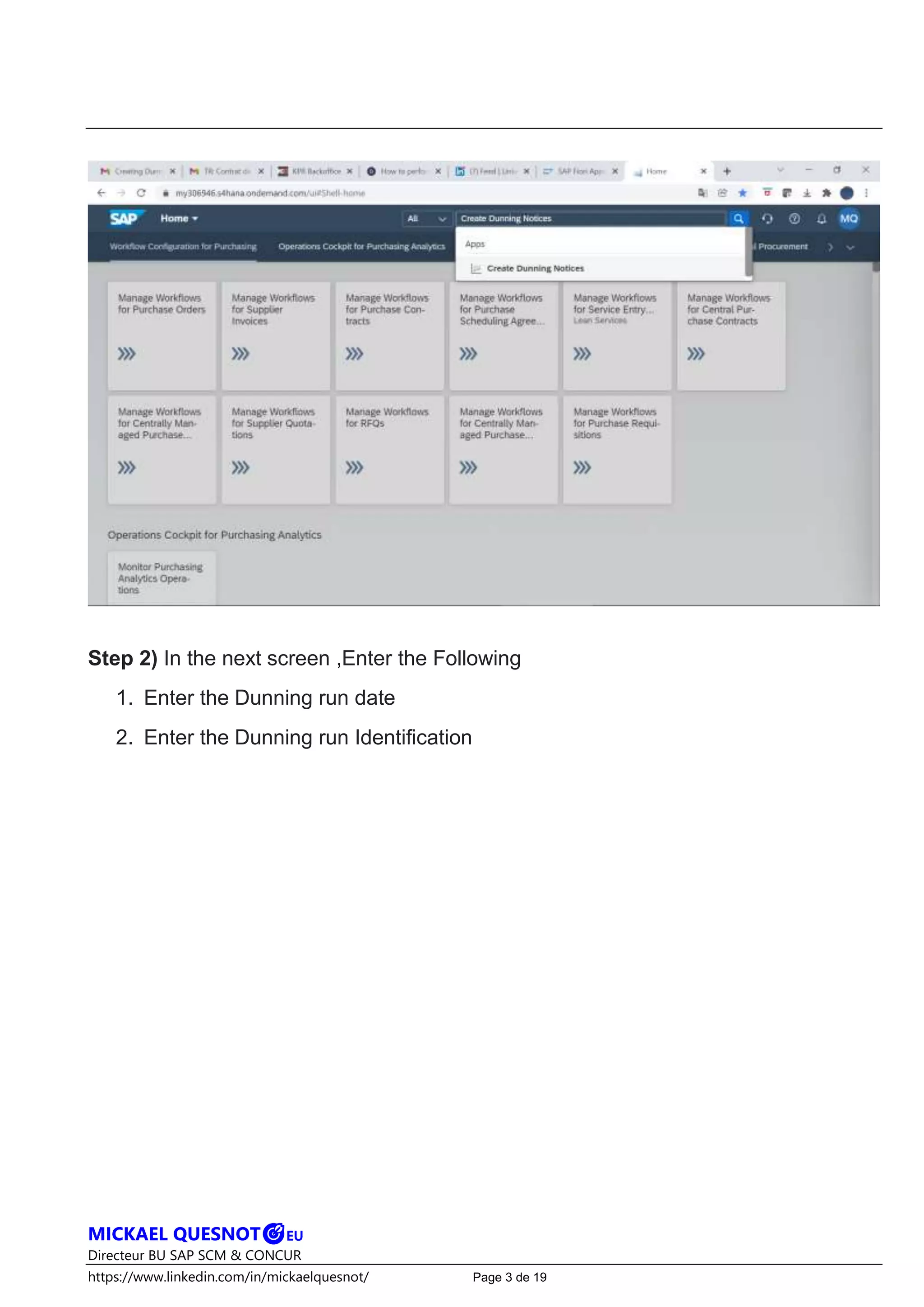 GU_SAP S4 HANA_How to perform Dunning_Create Dunning Notices (F150).docx