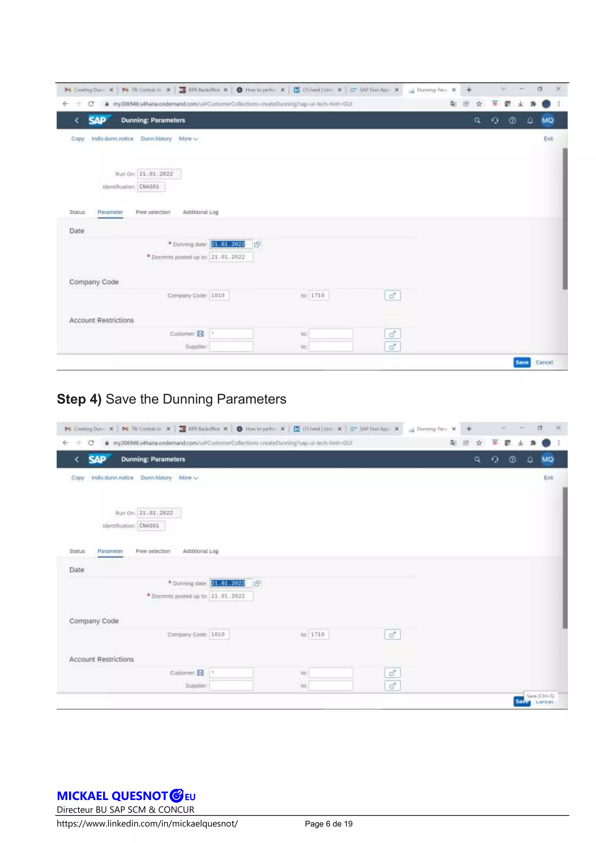 GU_SAP S4 HANA_How to perform Dunning_Create Dunning Notices (F150).docx