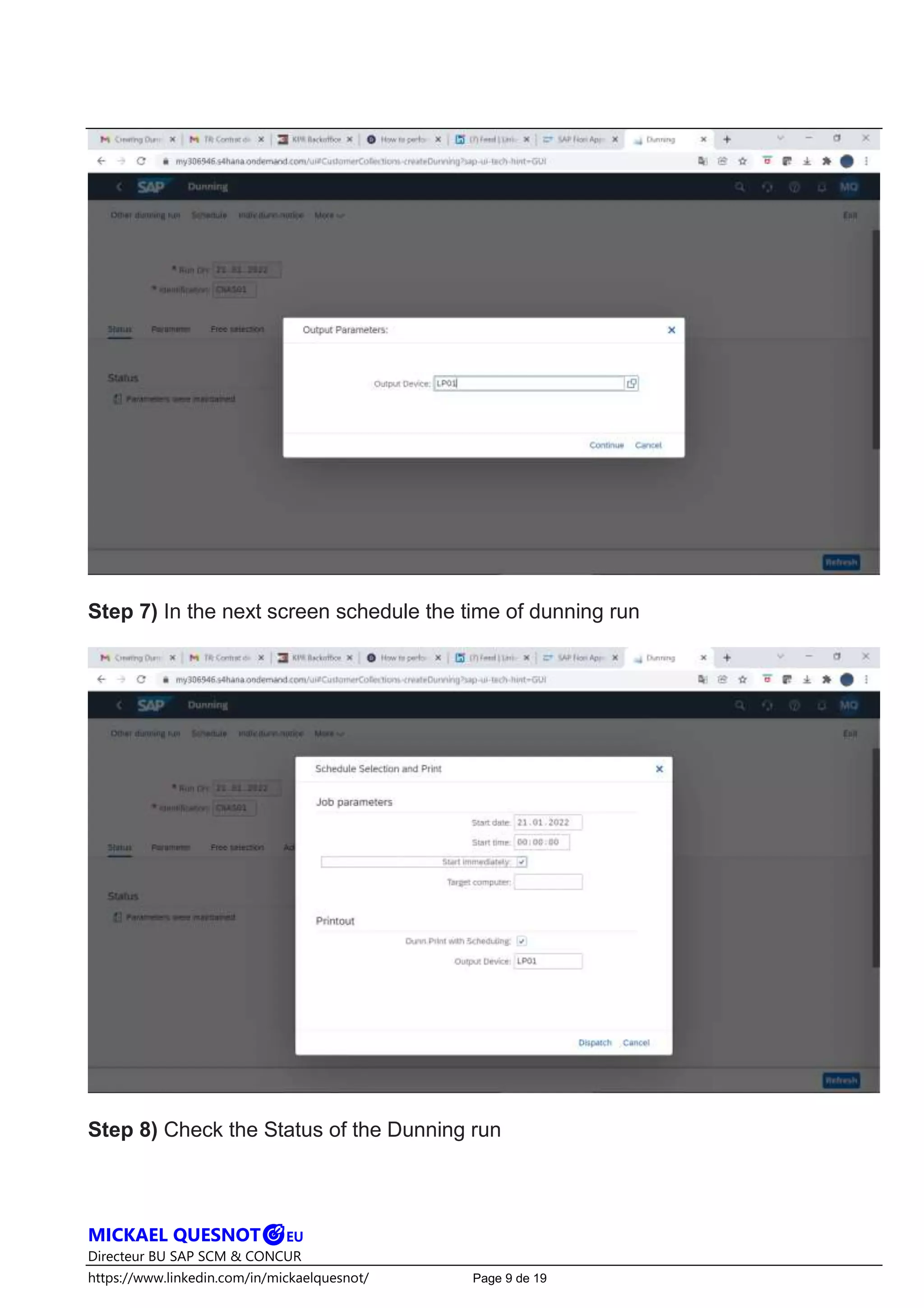 GU_SAP S4 HANA_How to perform Dunning_Create Dunning Notices (F150).docx