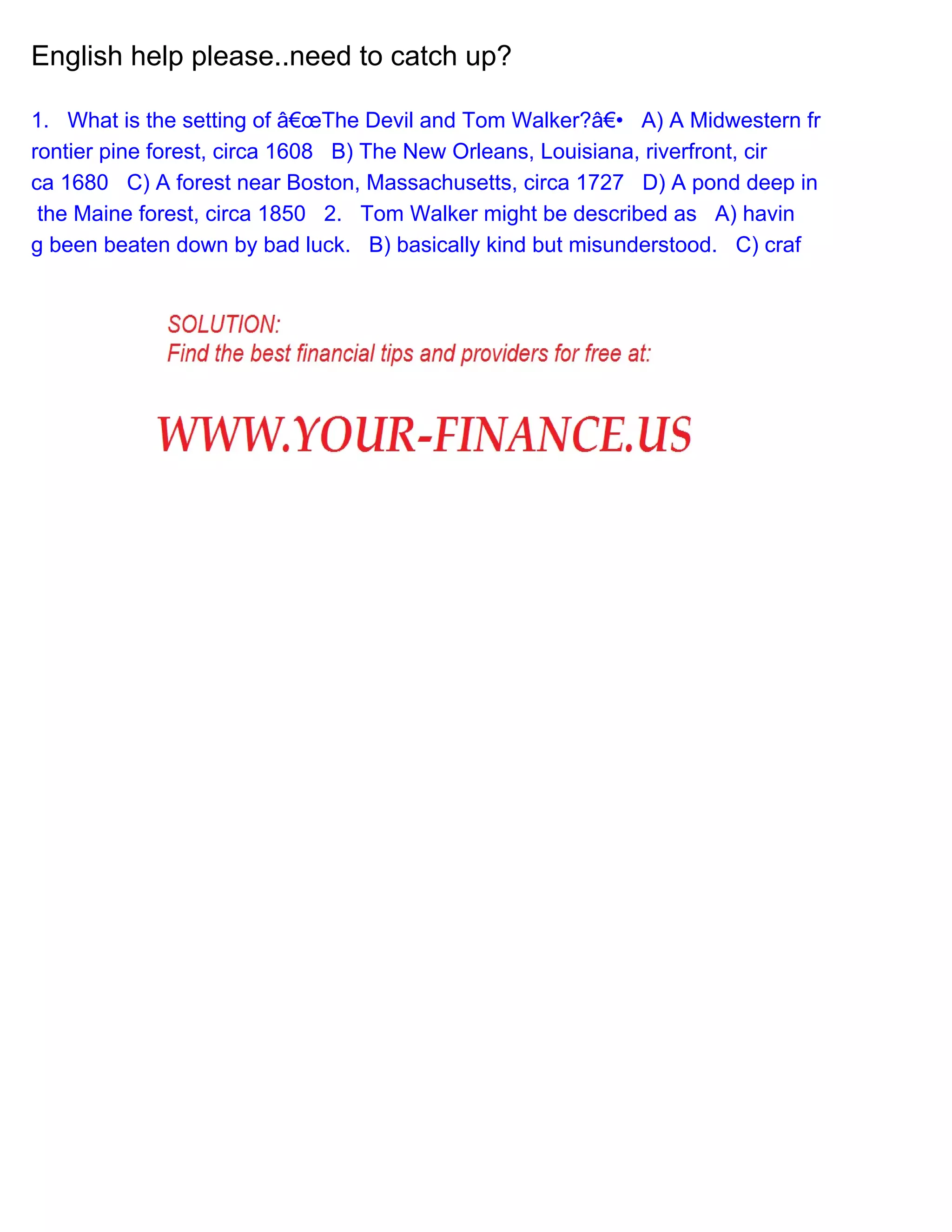 English help please..need to catch up? | PDF