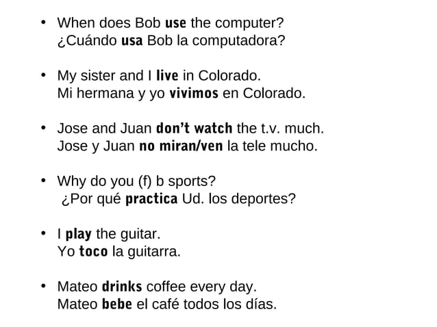 Gustar and Regular Present Tense Verbs Lesson | PPT