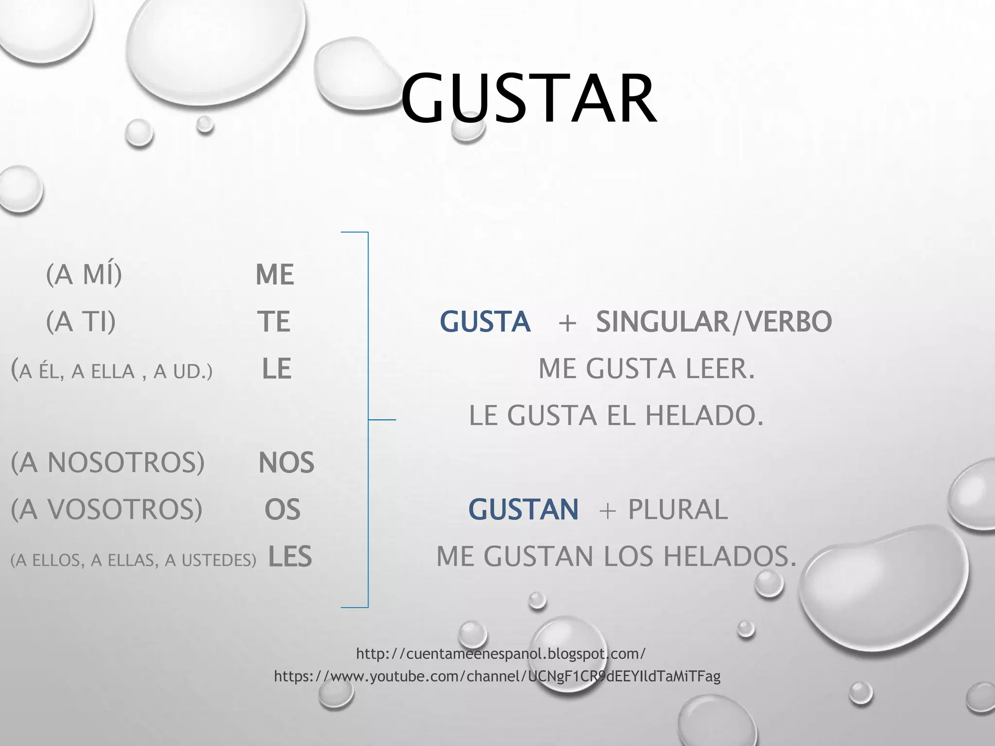 El verbo gustar y similares | PPT