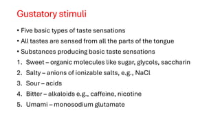 Gustation.pdf having the pathway , disorder | PPT