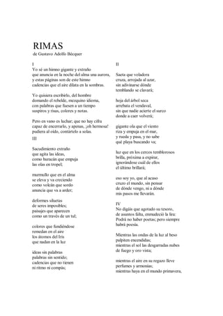 Gustavo Adolfo Becquer Rimas