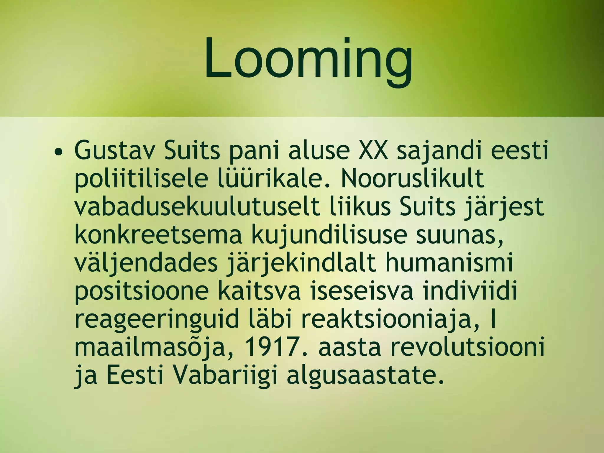 Gustav Suits | PPT
