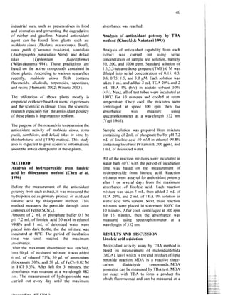 IN VITRO DETERMINATION OF ANTIOXIDANT ACTIVITY OF EXTRACTS OF MAHKOTA ...