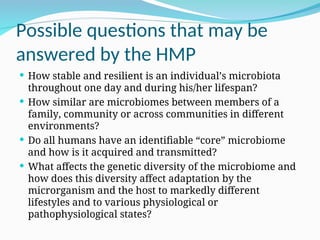 gut microbiome-Human microbiome project intro | PPT