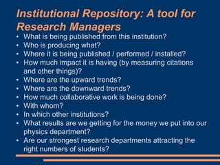 Institutional Repositories | PPT