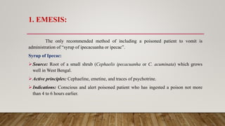 Gut decontamination or methods of poison removal in clinical toxicology ...