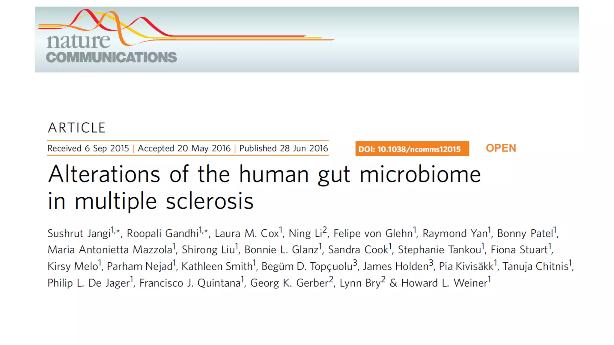Gut Microbiome and Multiple Sclerosis.pptx