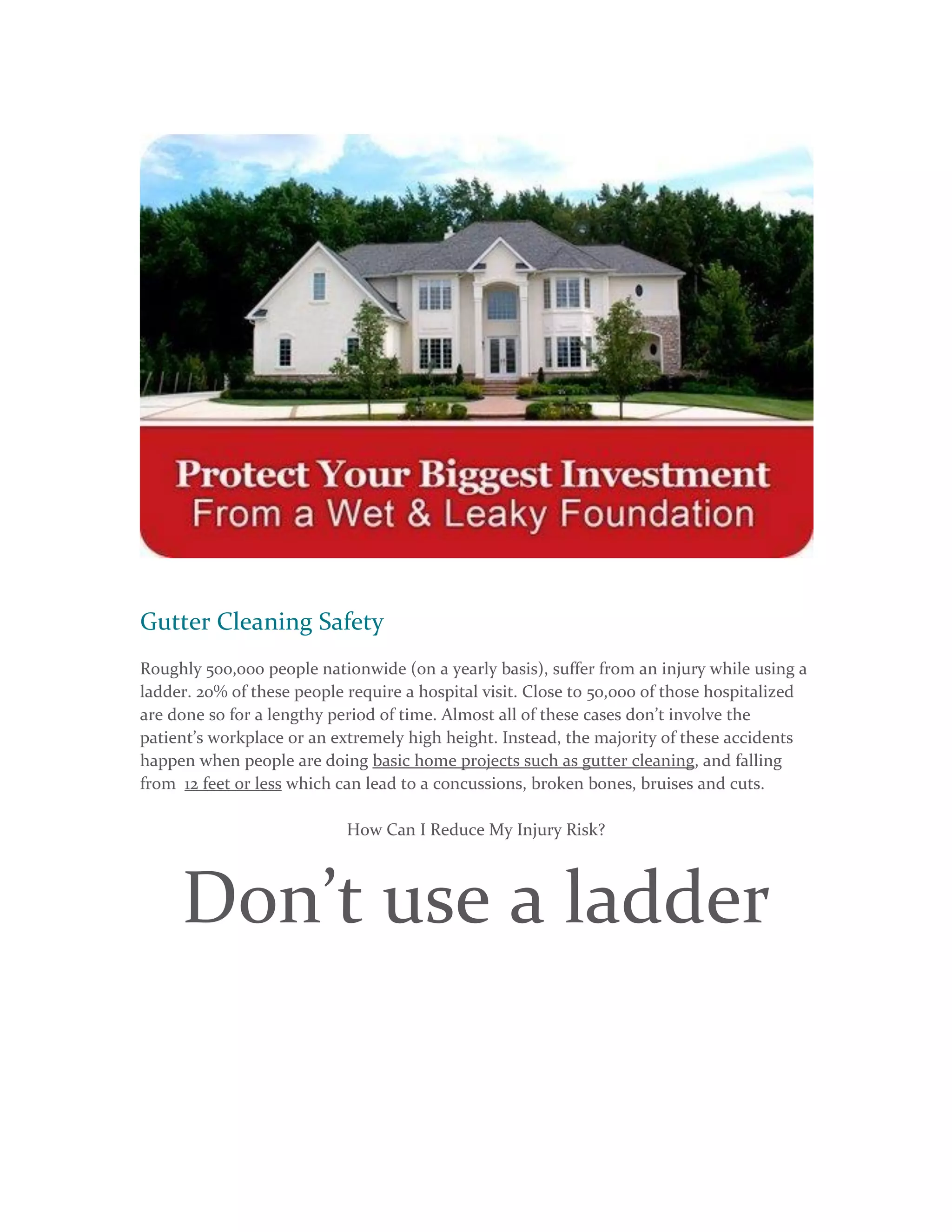 Gutter Cleaning Injuries | PDF