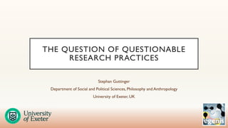 What are questionable research practices? | PDF
