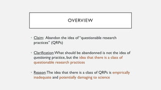 What are questionable research practices? | PDF
