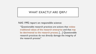 What are questionable research practices? | PDF