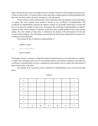 Guttman scale analysis and its use to explain cultural evolution and ...